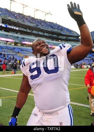 Indianapolis Colts defensive tackle Daniel Muir (90) in action during ...