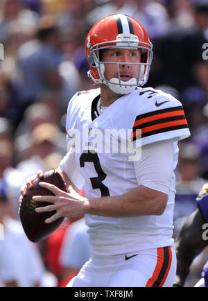 Cleveland Browns quarterback Brandon Weeden (3) during an NFL football ...