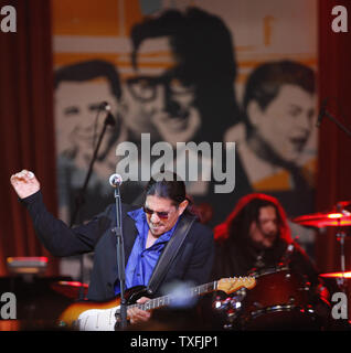 Ringo Garza of Los Lonely Boys performs at On The Bricks in Atlanta's ...