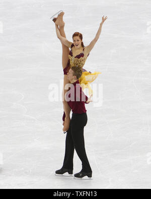 Emily Samuelson and Evan Bates of the United States skate their free ...