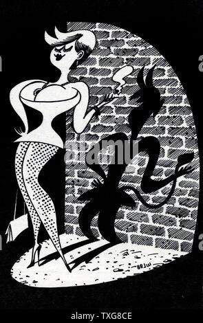 Soviet Russian cartoon satire on state farming Stock Photo - Alamy