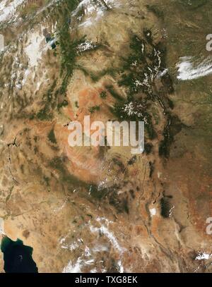 NASA satellite image of Rocky Mountains and Great Plain, Front Range ...