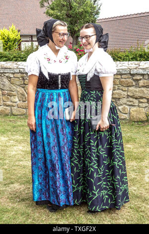 Woman in traditional sorbian costumes during the Spreewald Schützenfest ...