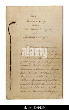 The Treaty of Ghent, which ended the War of 1812. 1814 Stock Photo - Alamy