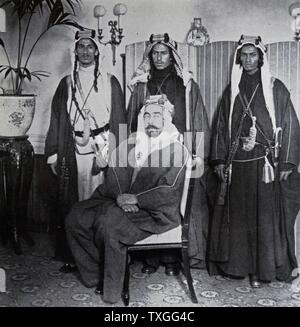 King Abdullah I of Jordan with his Habbani Jewish bodyguards, the ...