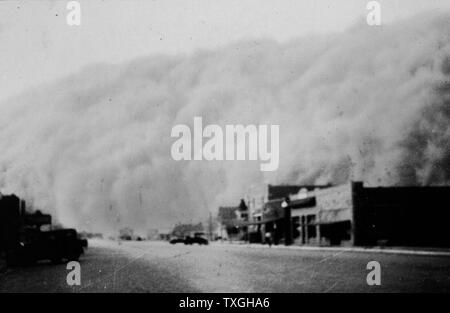 Photograph of a dust storm approaching Stratford, Texas. Dated 1935 ...