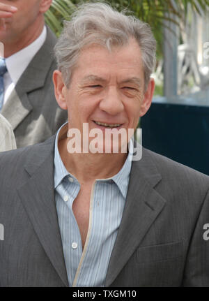 Actor Ian McKellen poses in the press room of the EE British Academy Film Awards at The Royal ...