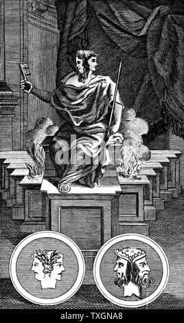 Janus, the two-faced Roman god of beginnings, gates, time and change ...