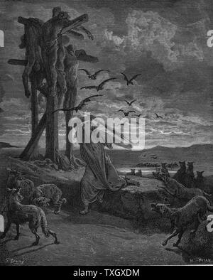 Rizpah, king Saul's concubine, stopping the birds and beasts devouring ...