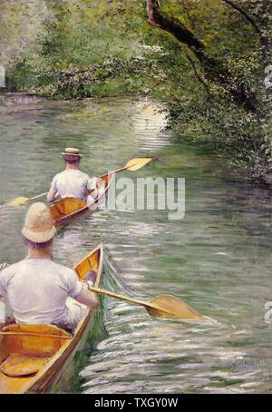 The Canoes 1878 by Gustave Caillebotte Stock Photo - Alamy