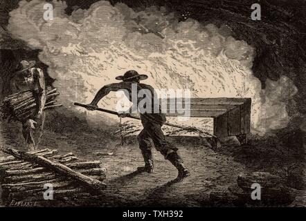 A miner at work underground in a coal mine. August 1984 P017840 Stock ...