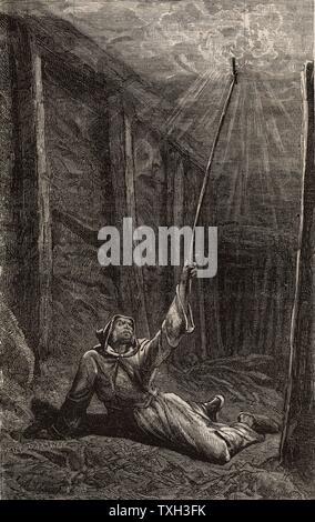 Explosion of Fire-damp (methane) in a mine. From "Underground Life; or ...