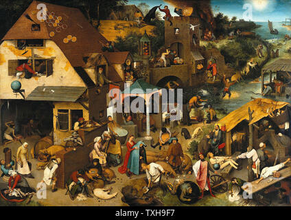 *Netherlandish Proverbs* by Pieter Bruegel the Elder is a detailed ...