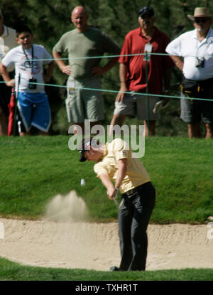 Justin Rose hits from the ninth fairway during the first round of the ...