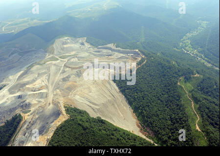 Coal strip mined land in Athens County Ohio. July 1974 Stock Photo - Alamy