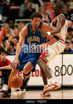 Orlando Magic's Hedo Turkoglu (15) scores during their game against the ...