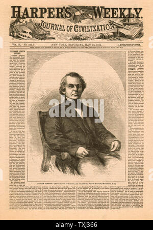 1865 Harper's Weekly front page Abraham Lincoln on his death bed Stock Photo - Alamy