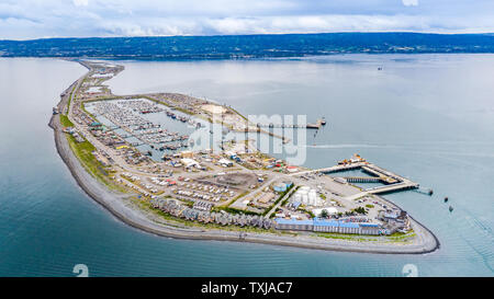 Homer Spit from above, Aerial, Cook Inlet, Gulf of Alaska, Homer ...