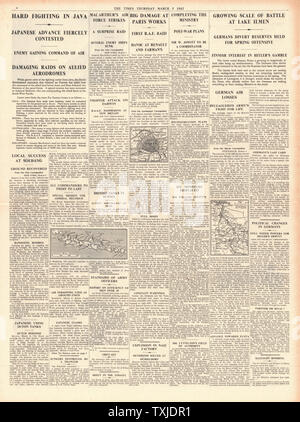 1942 page 4 The Times Battle for Java, Fall of Rangoon and John Charles ...