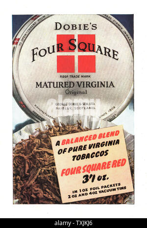 Advertisement for FOUR SQUARE TOBACCO magazine advert circa 1964 Stock ...