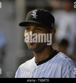 Chicago White Sox's Alex Rios prepares to bat during the first inning ...