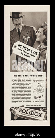 1940 UK Magazine Solidox Toothpaste Advert Stock Photo - Alamy