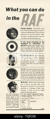 RAF Royal Air Force recruitment full page advertisement in magazine ...