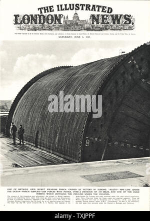 1945 Illustrated London News Operation Pluto Article Stock Photo - Alamy