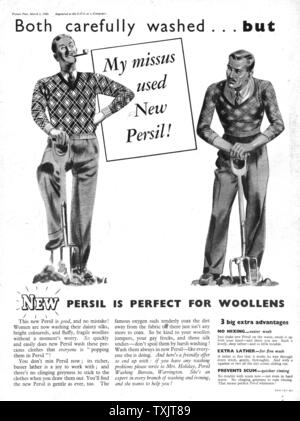 1940 UK Magazine Persil Washing Powder Advert Stock Photo - Alamy