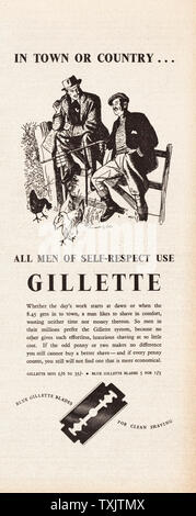 1940 UK Magazine Gillette Razor Advert Stock Photo - Alamy