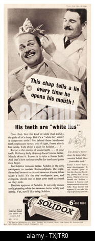 1940 UK Magazine Solidox Toothpaste Advert Stock Photo - Alamy