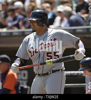 Detroit Tigers catcher Brayan Pena shows home plate umpire Chad ...