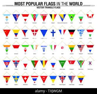 Most popular flags in the world. Flags on white background Stock Vector ...