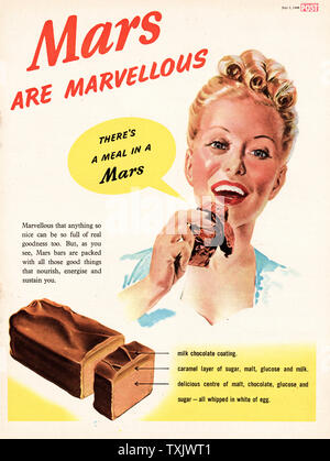 1948 British advertisement for Mars Bar Stock Photo - Alamy