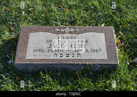 Jack Ruby's gravestone rests in Westlawn Cemetery in Norridge, Illinois ...