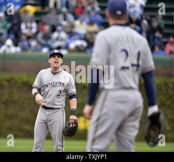 Milwaukee Brewers’ Scooter Gennett during a spring training baseball ...