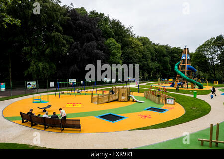 People enjoying the reopening of the Mo Mowlam play park at the ...