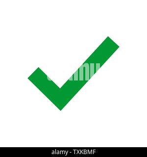 Green check mark icon. Tick symbol in green color, vector illustration ...