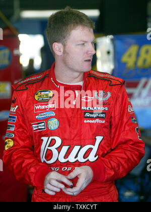 Dale Earnhardt Jr. prepares to practice for Sunday's NASCAR Cup series ...