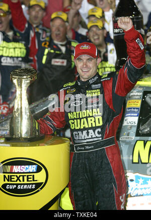 Casey Mears celebrates in victory lane after winning the Coca-Cola 600 ...