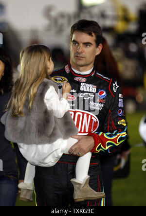 NASCAR driver Jeff Gordon and daughter, Ella Sofia, before the Gatorade ...