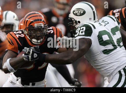 Cincinnati Bengals defensive end Cedric Johnson (52) reacts during an ...