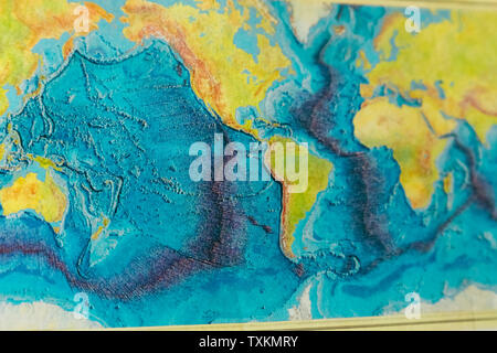 Challenger deep, Mariana Trench nautical Map Stock Photo - Alamy