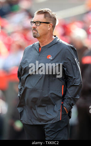 Cleveland Browns head coach Gregg Williams reacts after an NFL football ...