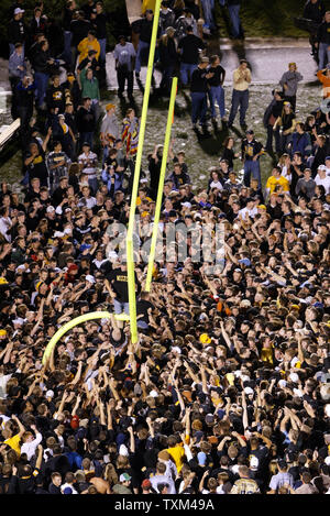 COLUMBIA, MO - OCTOBER 11: Missouri Tigers students go crazy during an ...