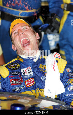 Jamie McMurray celebrates after winning the 2010 Daytona 500 at the ...