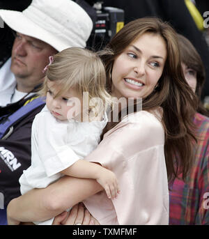 Jeff Gordon's wife, Ingrid Vandebosch and daughter Ella Sophia attend ...