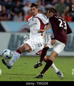 Colorado Rapids midfielder Colin Clark, right, works the ball past Real ...