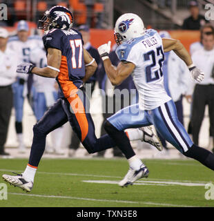 Tennessee Titans safety Vincent Fuller warms up before the start of an ...