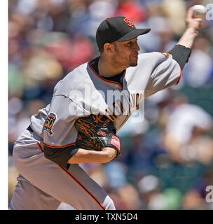 Giants starting pitcher Jonathan Sanchez works against the Arizona ...